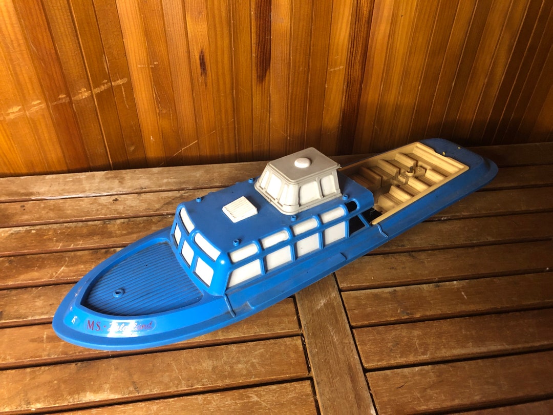 Antique Tin Toy Boat MS Helgoland Wind-up 1950 Vintage #A599 - Etsy
