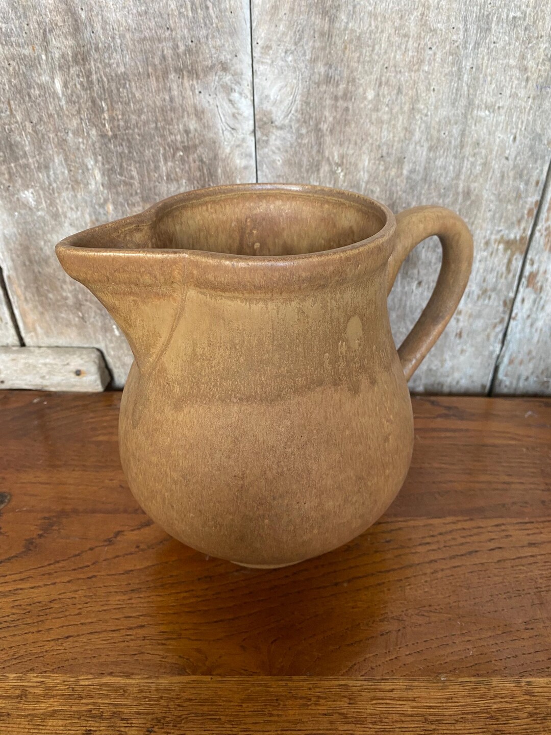 Antique Rhodaceram Pitcher Beige Stoneware Made in France Vintage B698 ...