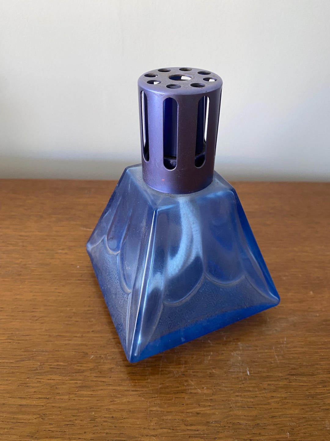 Old BERGER Lamp Blue Glass Body + Vintage Blue Metal Diffuser #C181 - Etsy