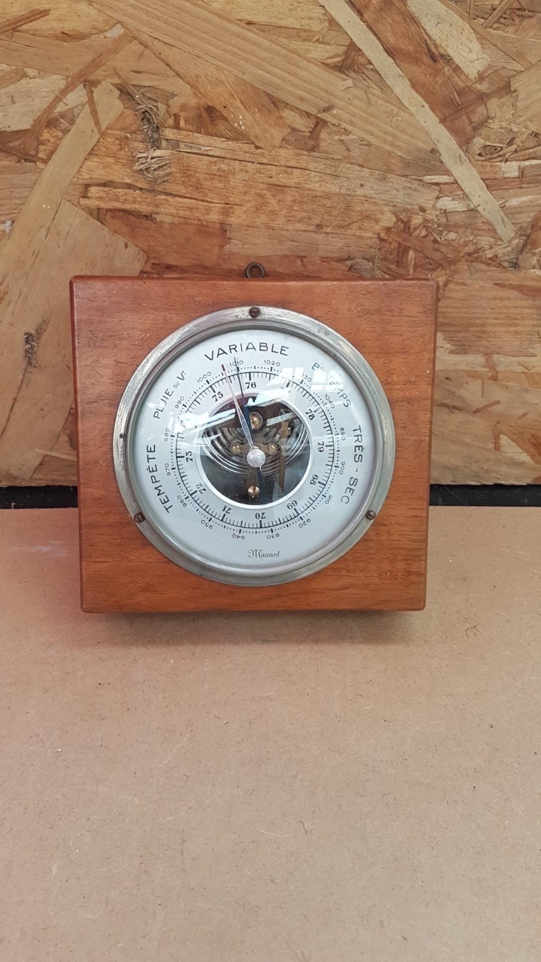 Old MAXANT Barometer Wood + Vintage Metal Contour #B070 - Etsy