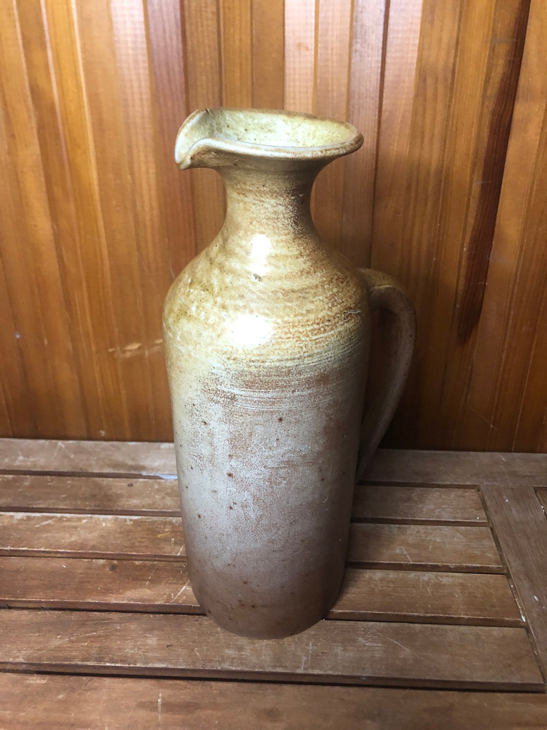 Old Vintage Brown Beige Sandstone Pitcher A439 - Etsy