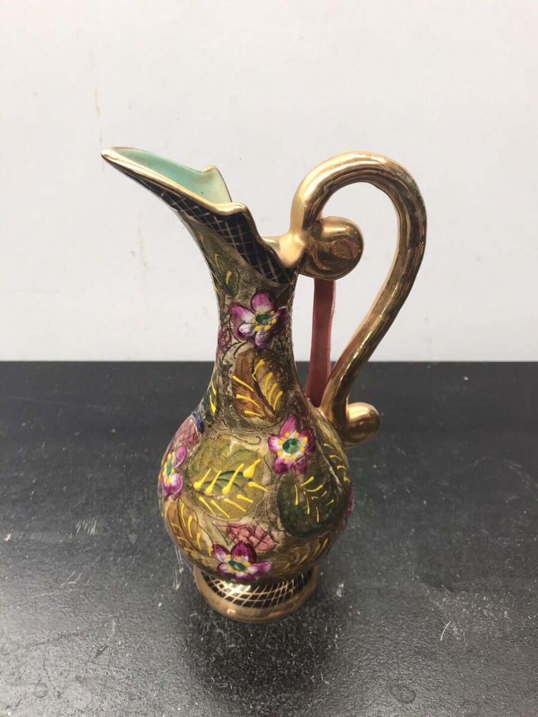 Hubert BECQUET Polychrome Ceramic Ewer Made in Belgium Vintage #D255 - Etsy