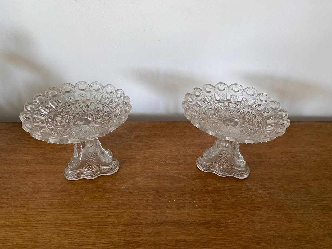 Antique Pair of Crystal Cups With Tripod Fish Foot, 19th Century ...