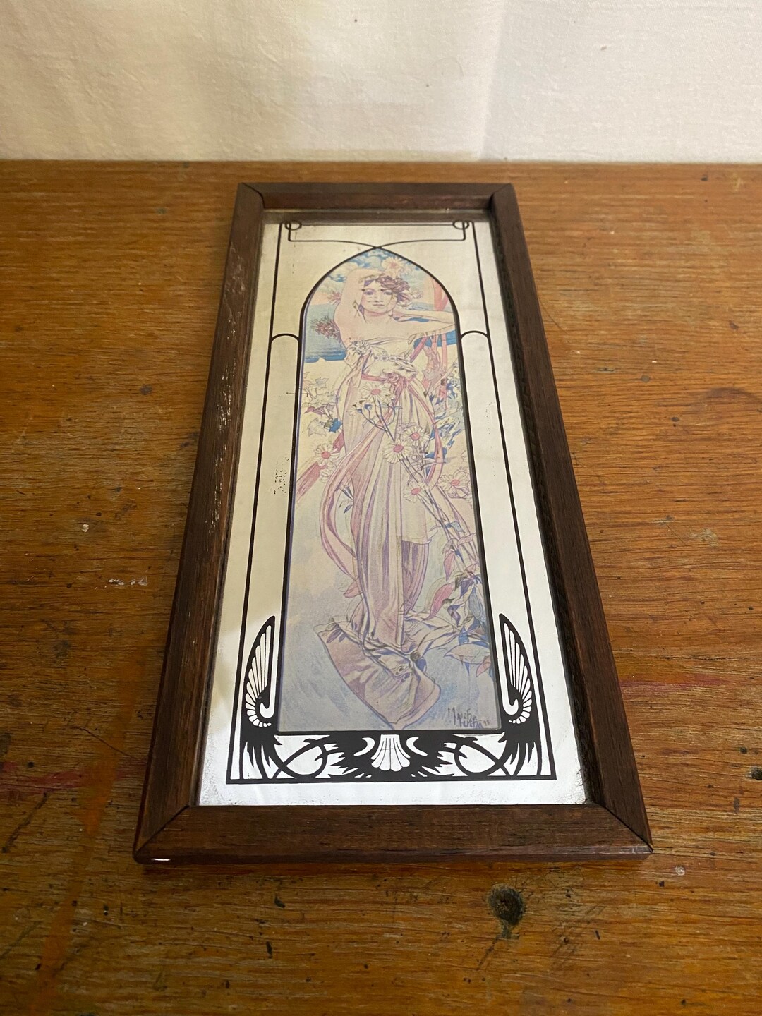 Antique Mucha Mirror + Vintage Wooden Frame #C836 - Etsy