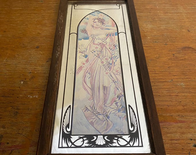 Antique Mucha Mirror + Vintage Wooden Frame #C836 - Etsy