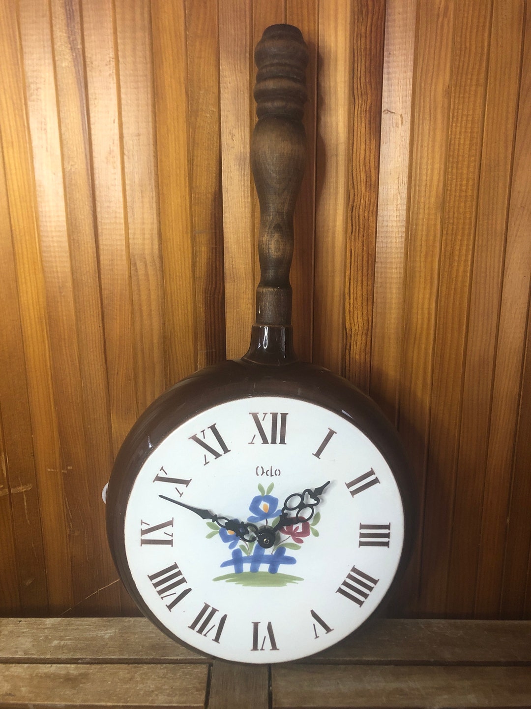 Old ODO Clock Ceramic Saucepan Shape + Vintage Wooden Handle #A397 - Etsy