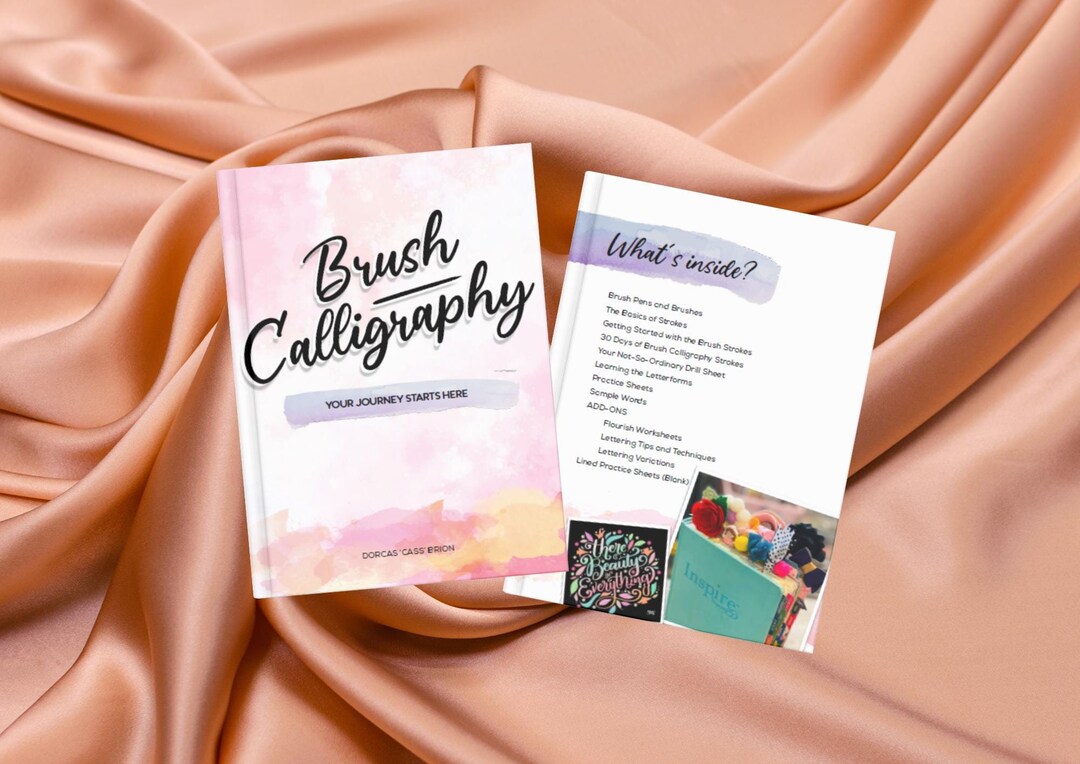 Brush Calligraphy Workbook, Printable Lettering Worksheet, Lettering ...