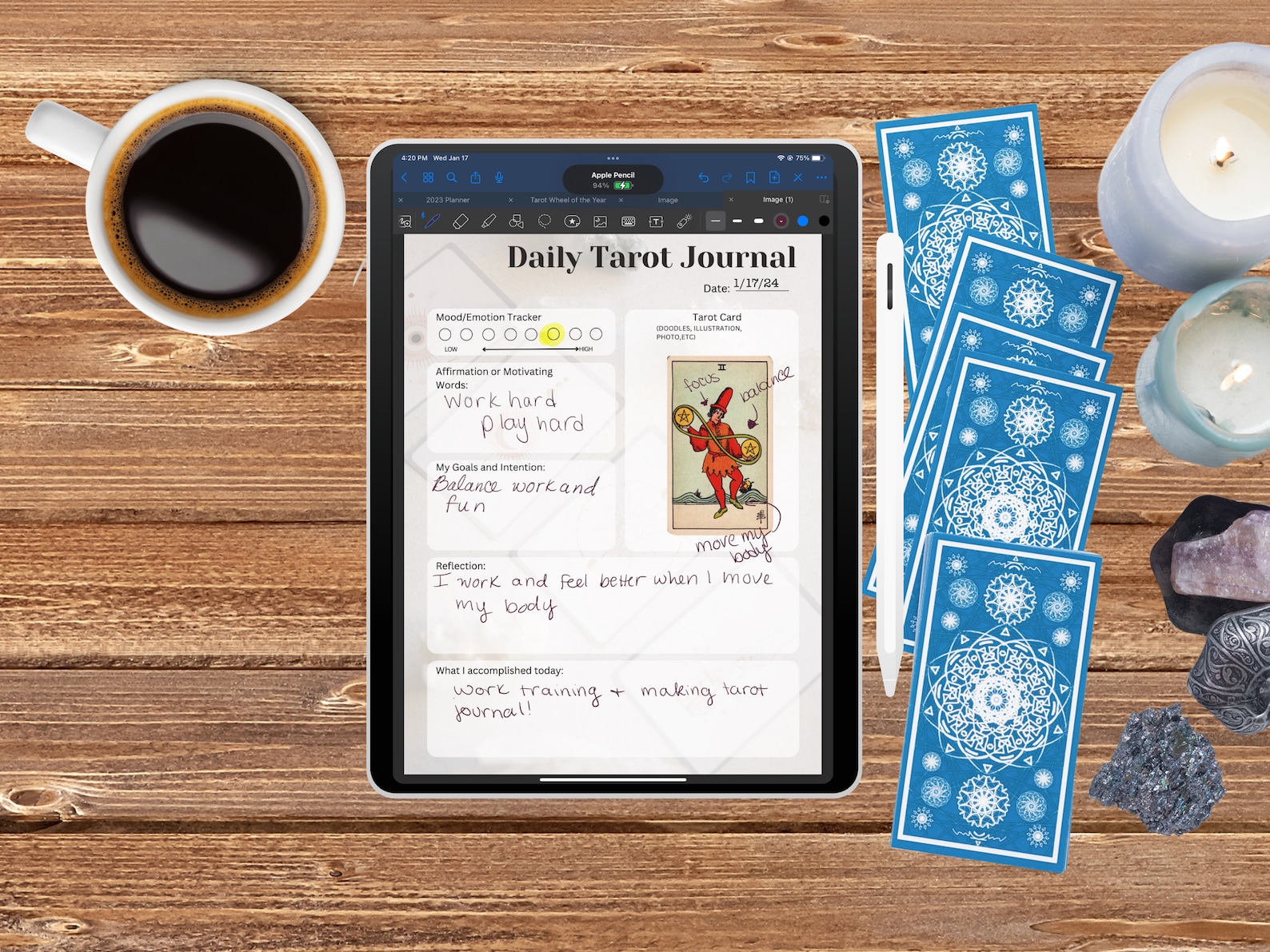 Daily Tarot Journal Printable - Etsy