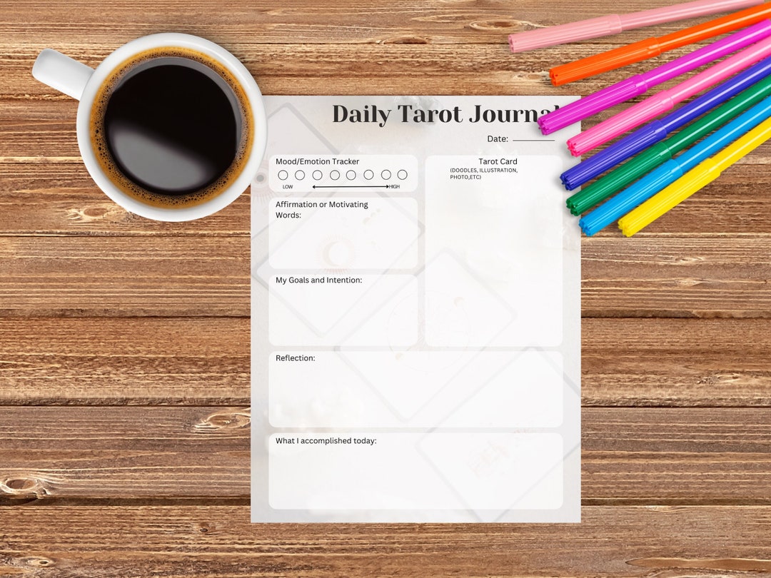 Daily Tarot Journal Printable - Etsy