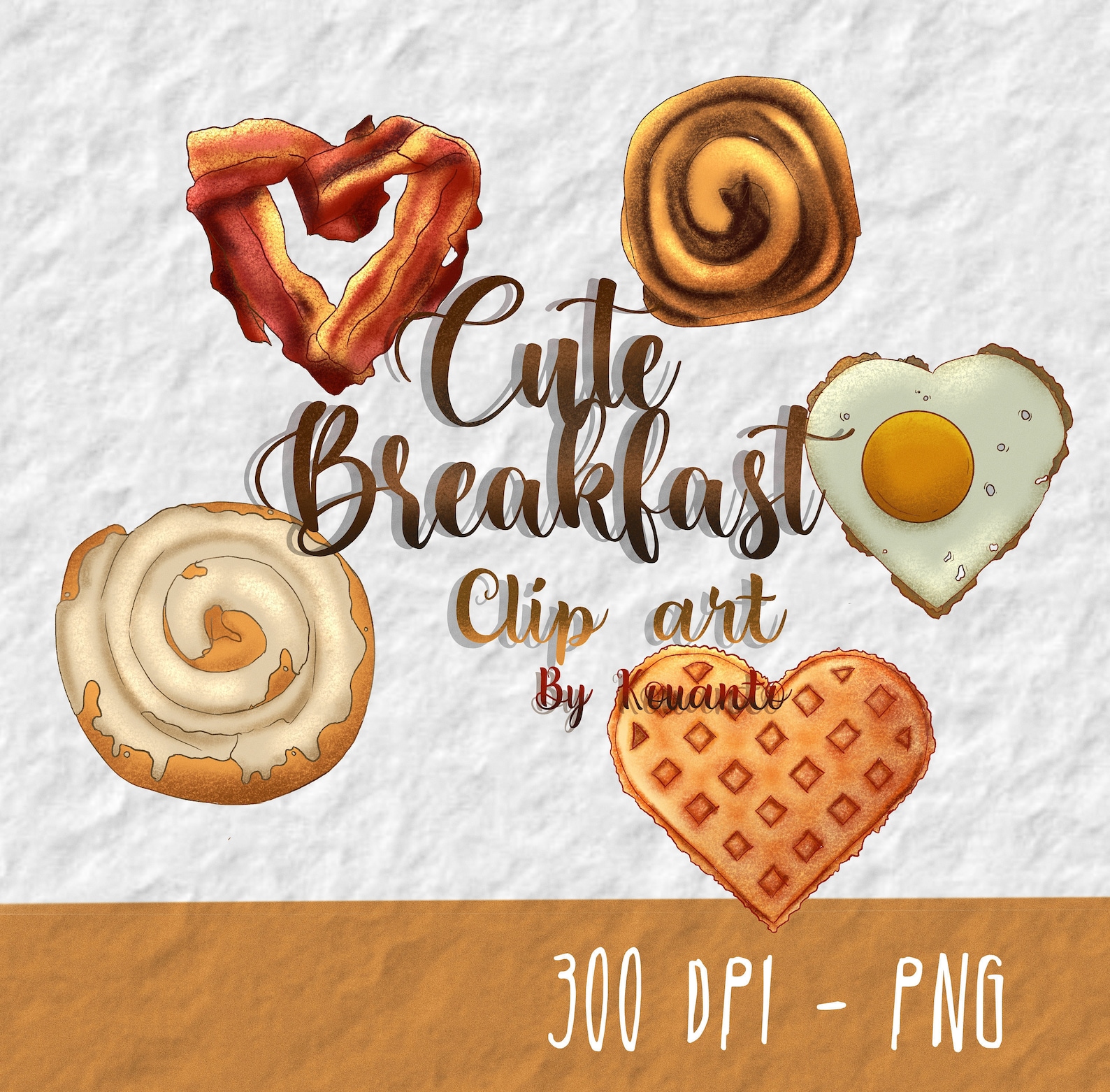 Cute Breakfast Clipart, Food Clip Art, Watercolor Set/individual PNG ...