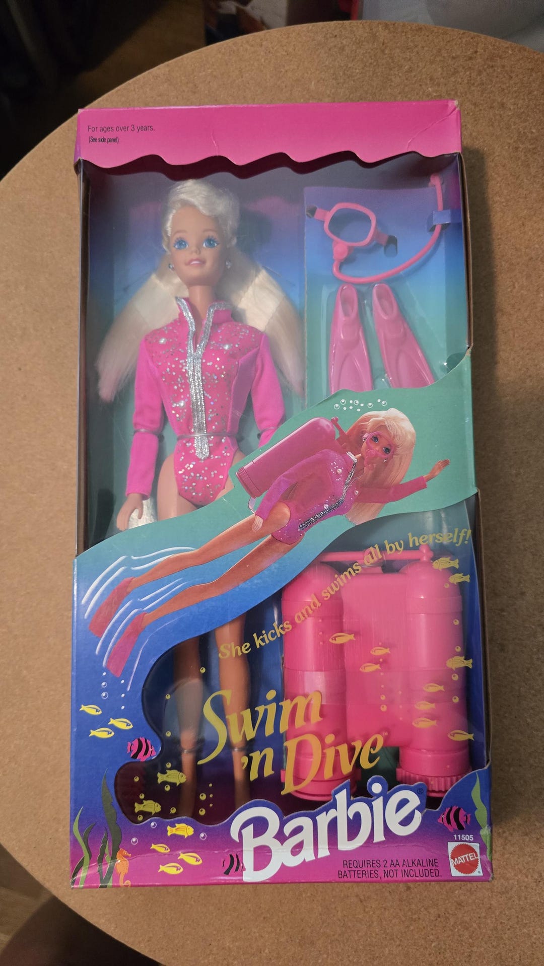 Vintage Rare 1993 Swim'n Dive Barbie NIB by Mattel-kicks & Swims by ...