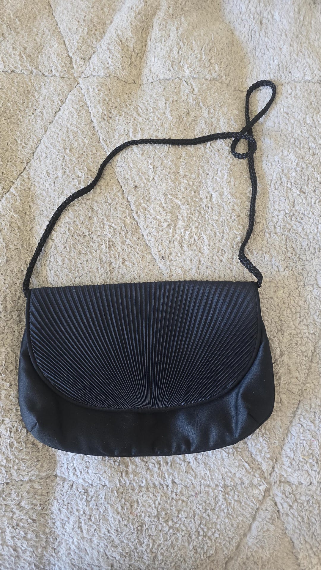Vintage Black Magid Hand Made in Macau 100% Polyester Lined Purse-10 in ...