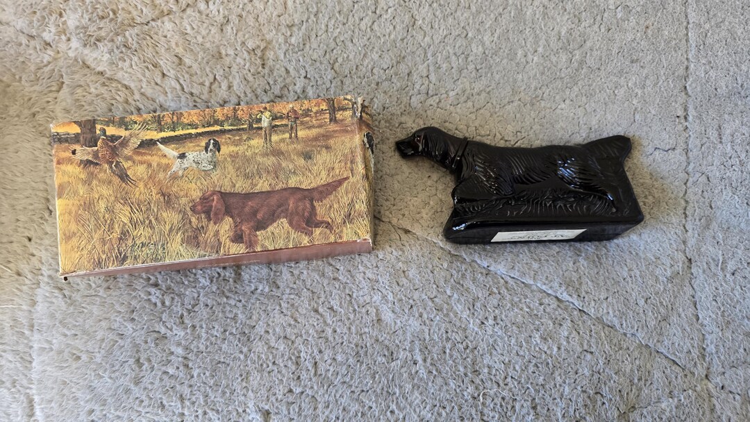 Vintage Avon at Point Tribute Pointer Dog After Shave Decanter Bottle W ...