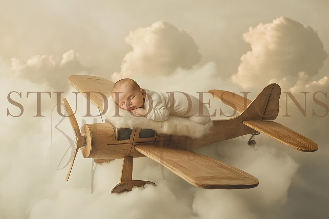 Plane Newborn Digital Background, Digital Prop, Baby Digital Backdrop ...
