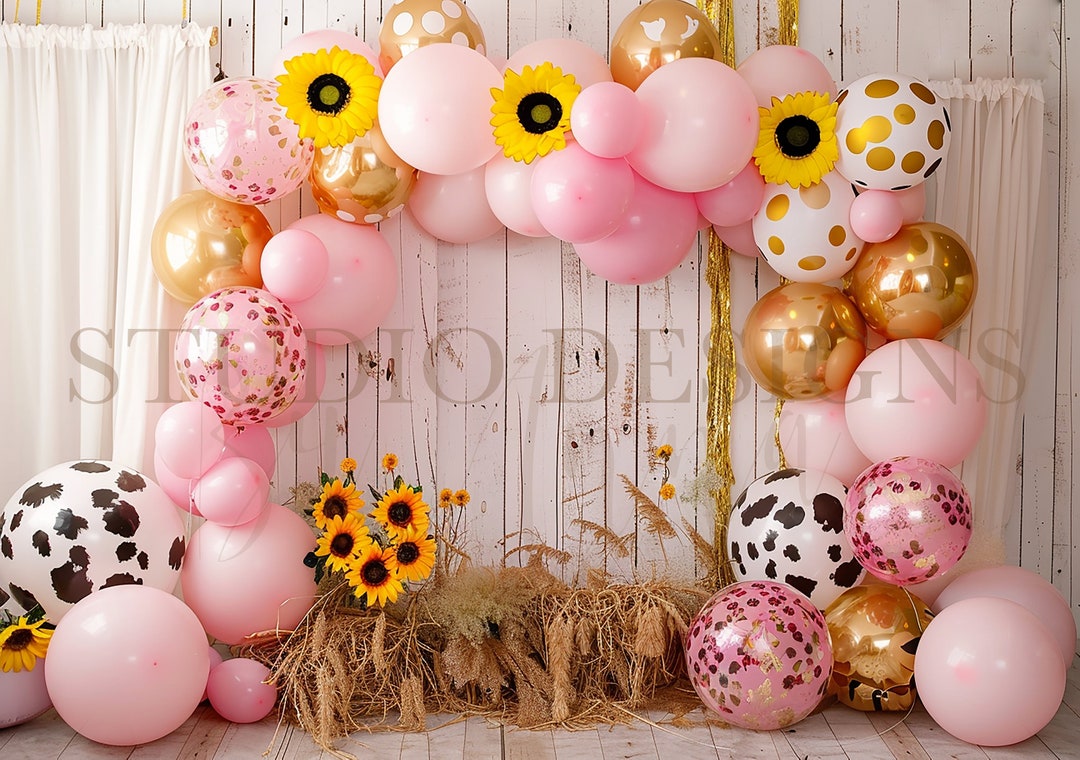 Children Birthday Digital Backdrop ,digital Composition, Balloons ...