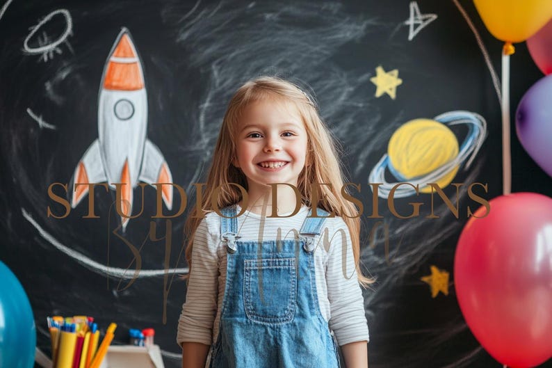 School Digital Background, Back to School Backdrop, Classroom Overlay ...