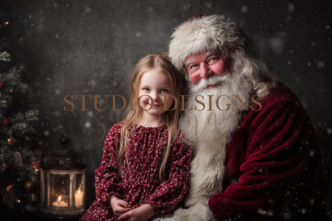 Santa Digital Overlay, Children Christmas Digital Background, Xmas ...