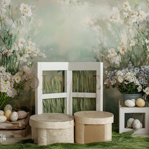 Children Easter Digital Backdrop Composition Spring Background Outdoor Spring Composite Instant ...