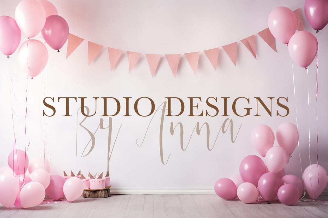 Children Birthday Backdrop,digital Composition, Balloons ONE ...