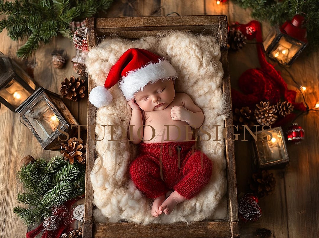 Newborn Winter Christmas Digital Background, Baby, Christmas ...