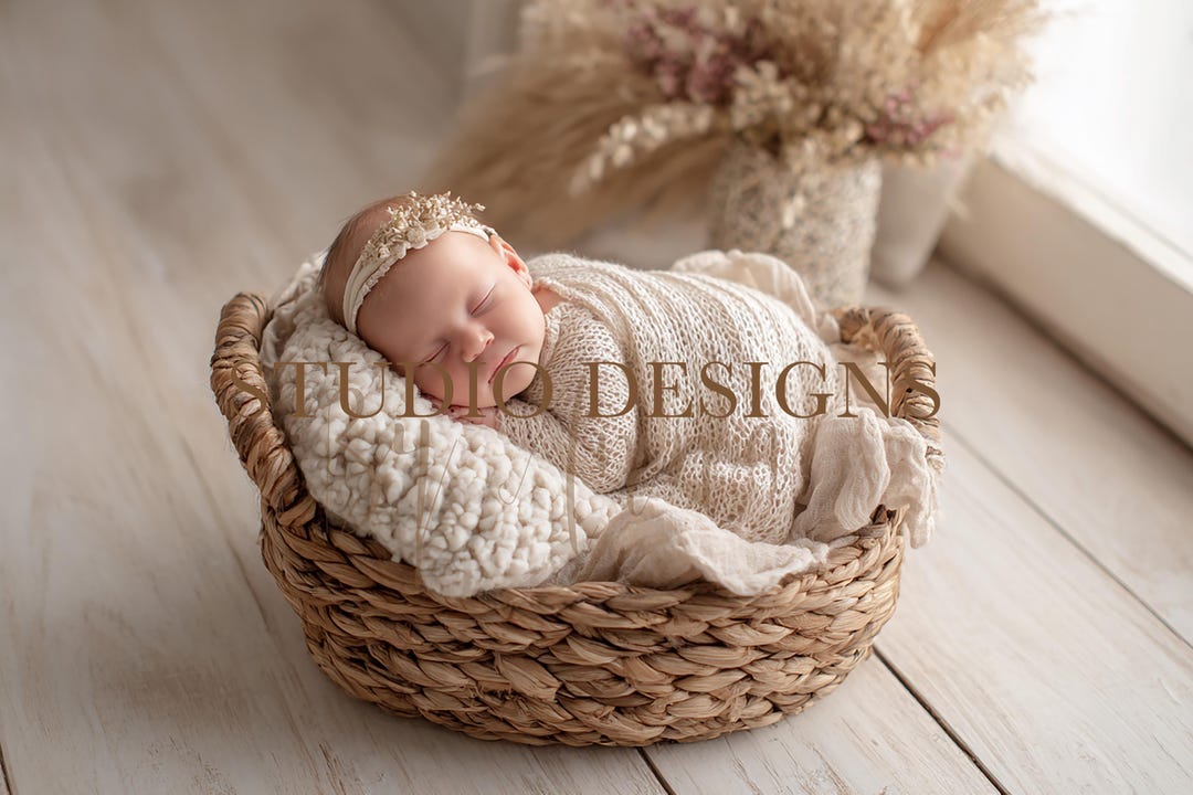 Digital Backdrop Newborn Boho, Baby Photo Prop Composite, Neutral ...