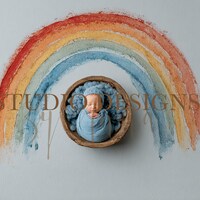Rainbow Baby Digital Backdrop/ Newborn Digital Background for Rainbow ...