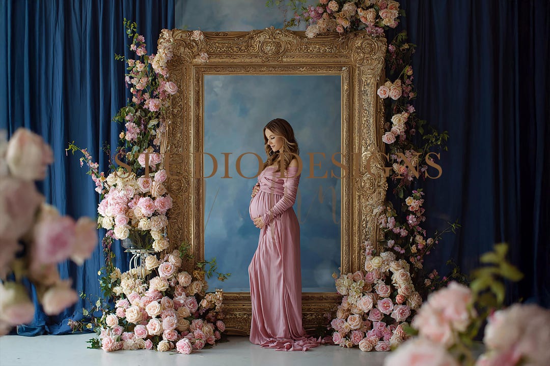 Maternity, Floral Digital Backdrop, Pregnancy Minimal Background ...