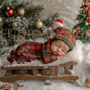 Newborn Winter Christmas Digital Background, Newborn Digital Backdrop ...