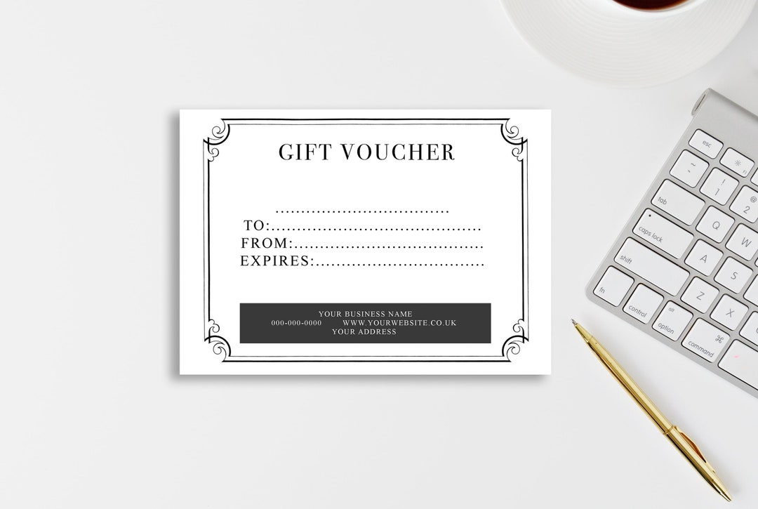 Template, Gift Voucher, Editable and Printable, Simple Gift Certificate ...