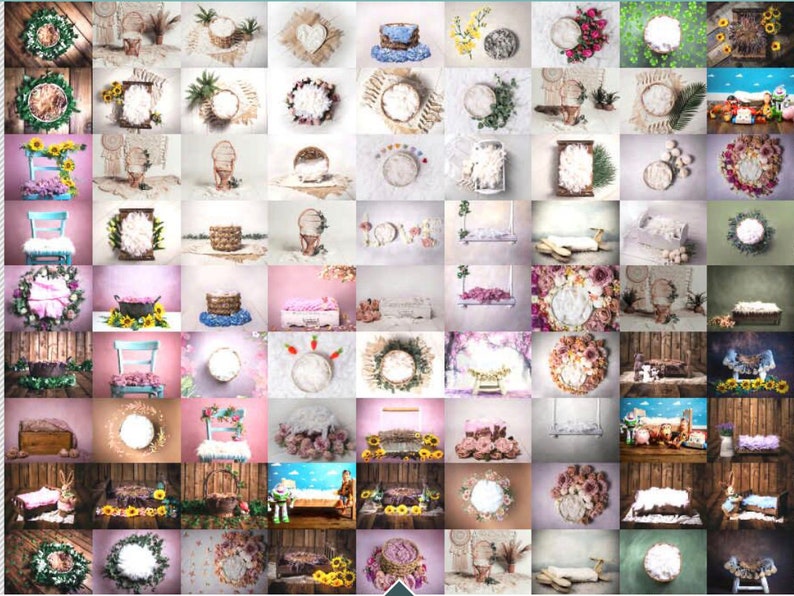 80 Newborn Digital Backgrounds, Big Bundle, Newborn Composite, Newborn ...
