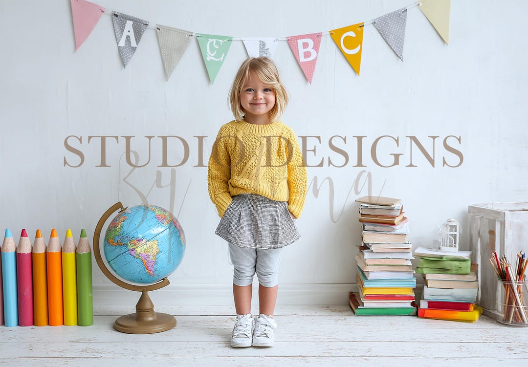 School Digital Background, Back to School Backdrop, Classroom Overlay ...