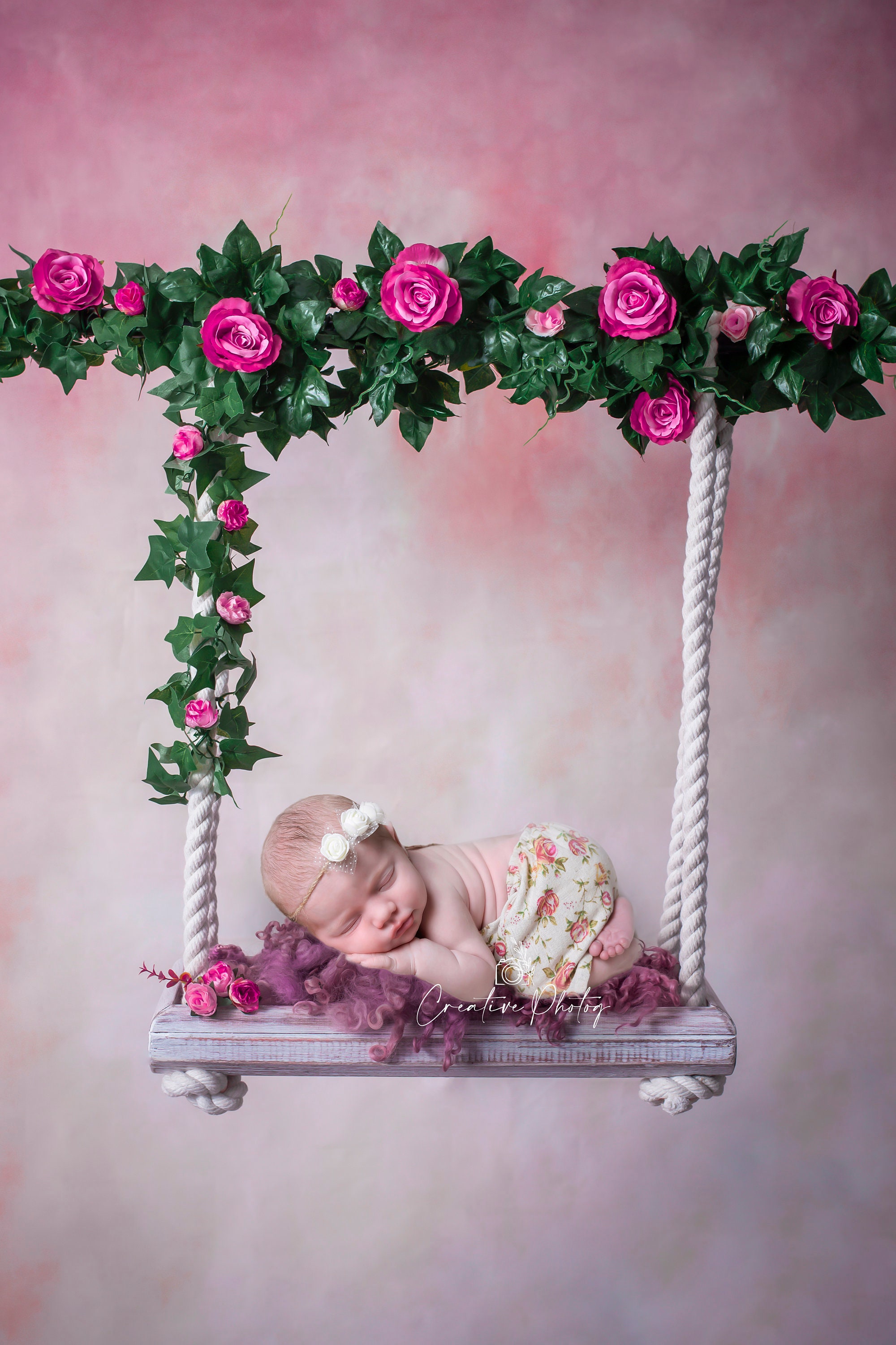 Floral Swing Newborn Digital Background, Baby Digital Composition, - Etsy
