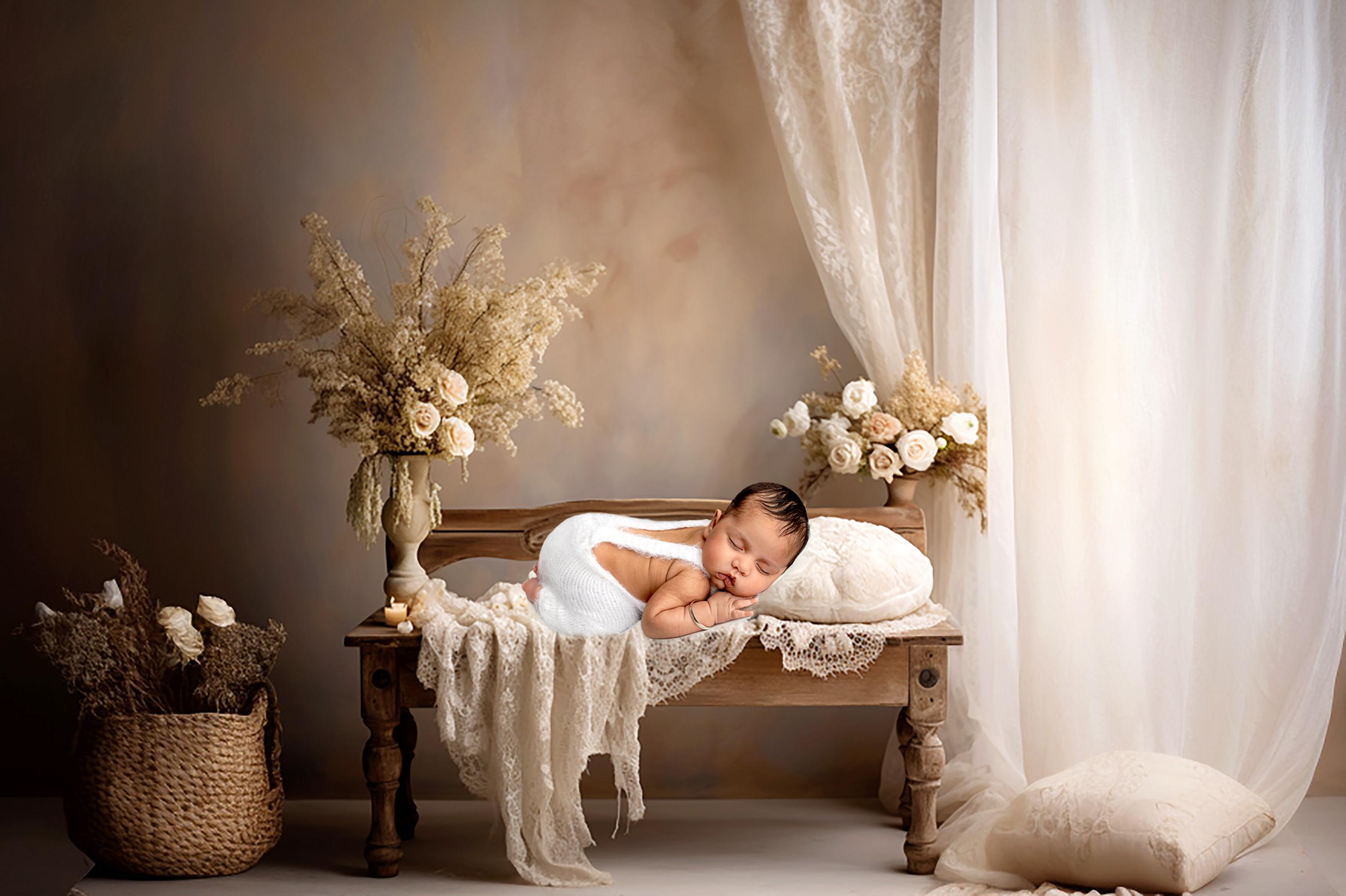 Baby Digital Backdrop Newborn Minimal Neutral Background Children ...