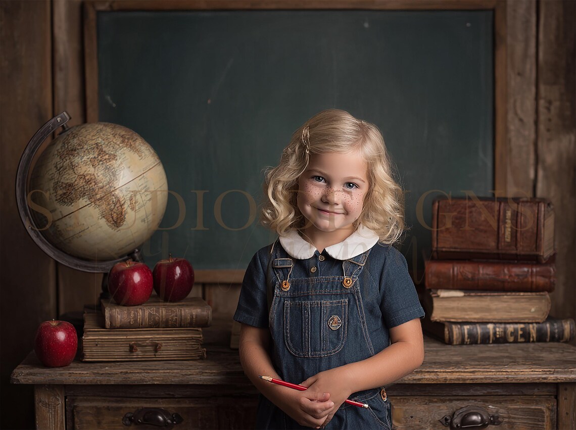 School Digital Background, Back to School Backdrop, Classroom Overlay ...