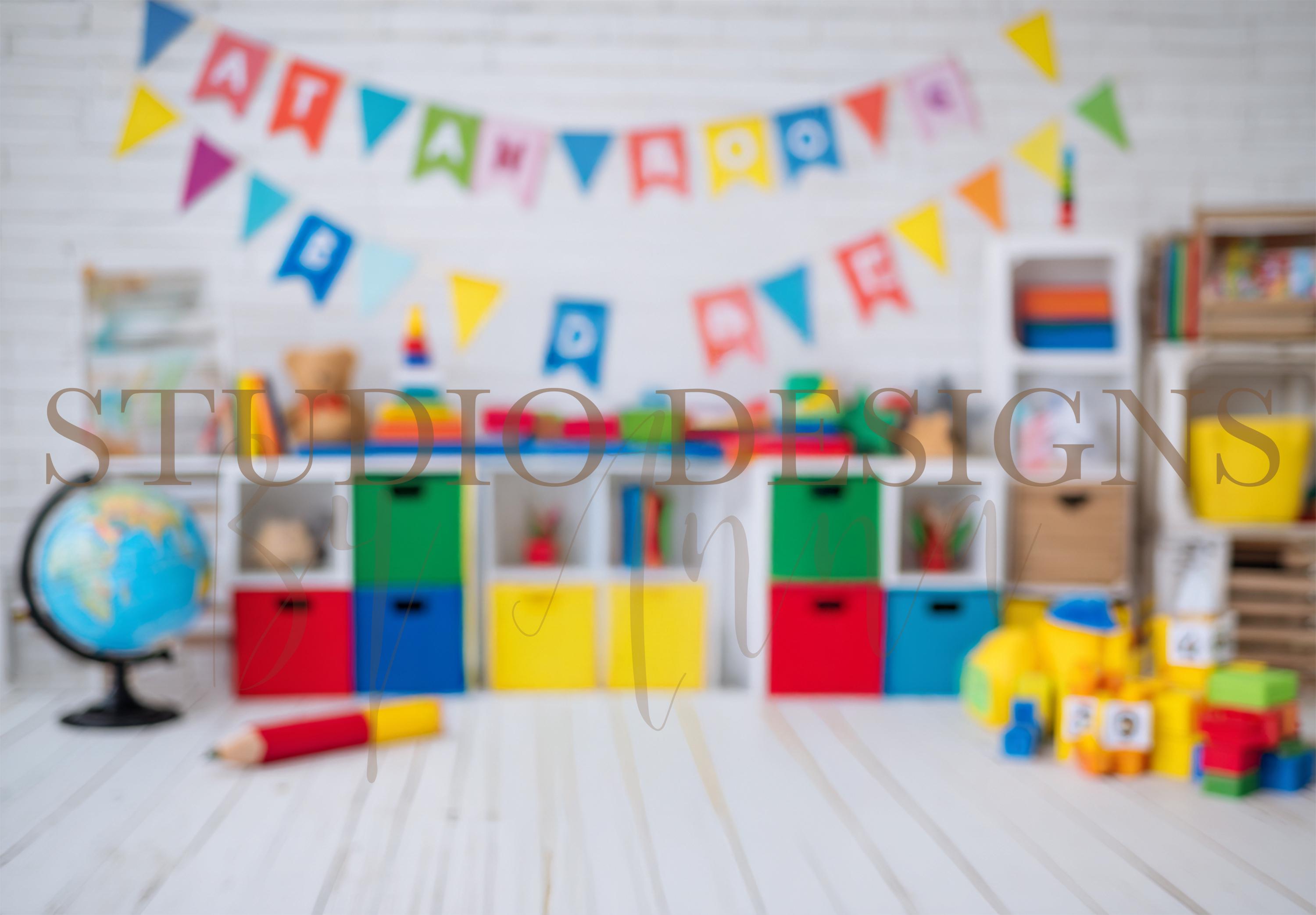 School Digital Background, Back to School Backdrop, Classroom Overlay ...