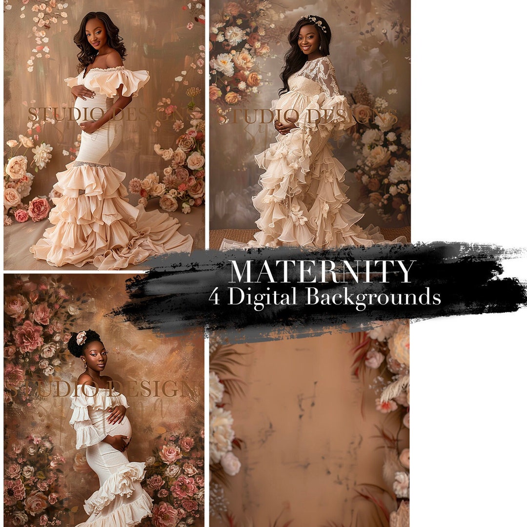 4 Maternity Digital Backgrounds Bundle, Digital Composite Pregnancy ...