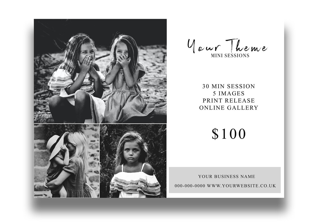 Your Theme Session Template, Mini Shoot Template, Photography Templates ...
