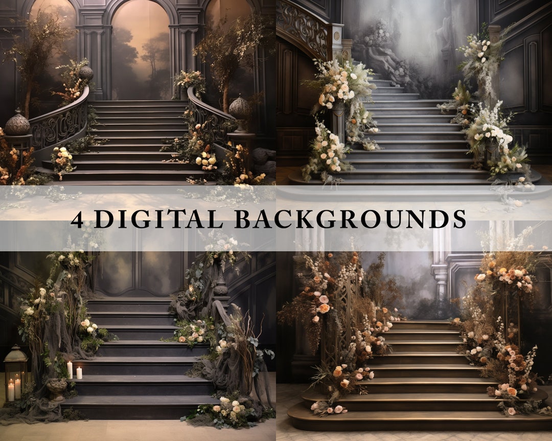 4 Maternity Digital Backgrounds Bundle, Scenery Bridal Digital ...