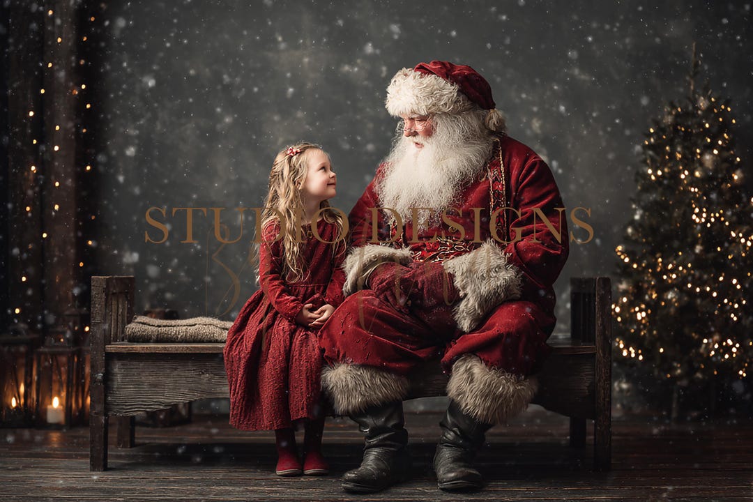 Santa Digital Overlay, Children Christmas Digital Background, Xmas ...