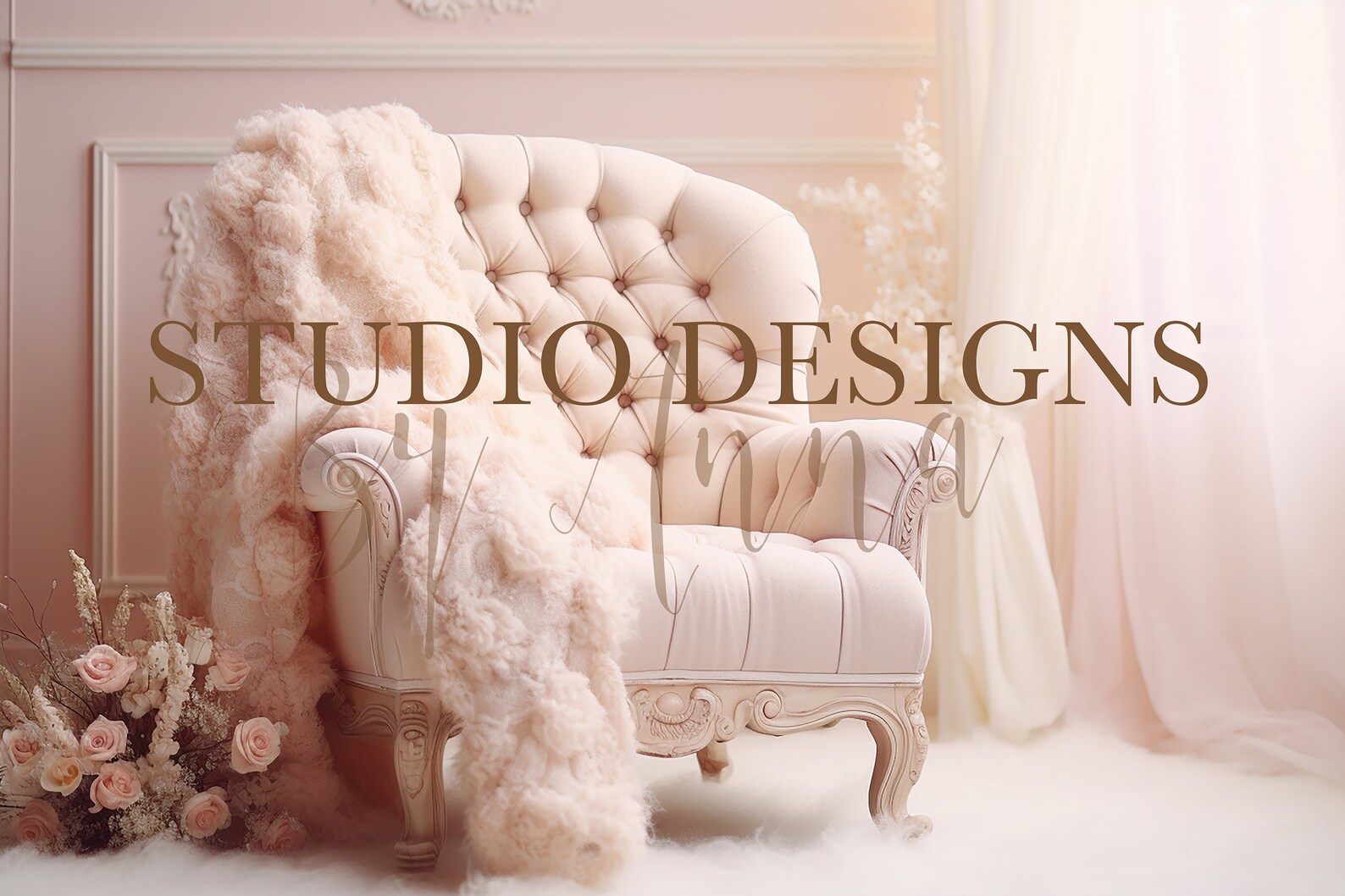 Newborn Floral Chair, Newborn Digital Background, Newborn Digital ...