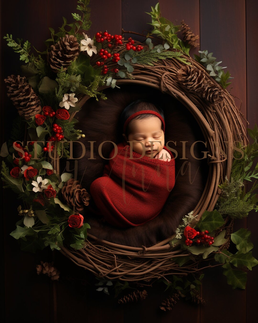Newborn Christmas Digital Background, Newborn Digital Backdrop ...