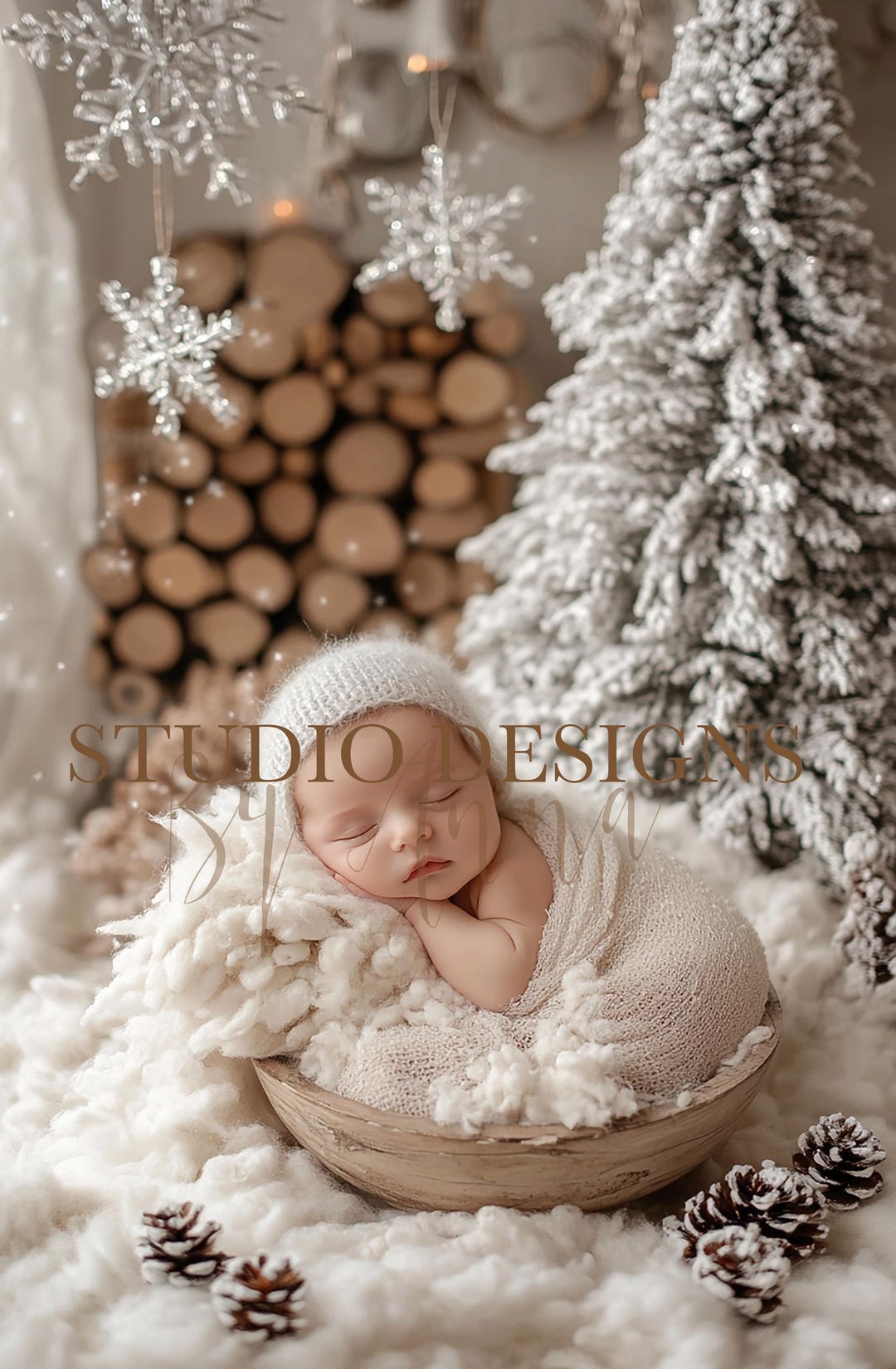 Newborn Winter Christmas Digital Background, Baby Backdrop, Christmas ...