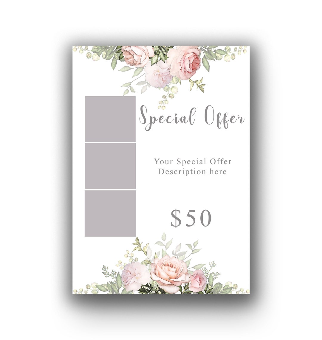 Special Offer Template, Editable Template, Business Template, Floral ...