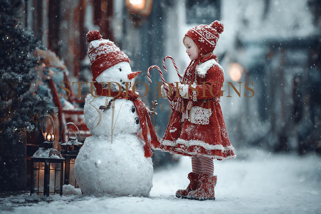 Snowman Christmas Children Background , Maternity, Digital Backdrop ...