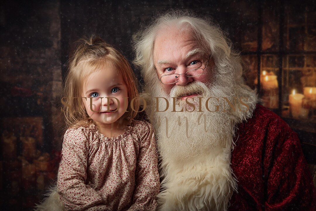 Santa Digital Overlay, Children Christmas Digital Background, Xmas ...
