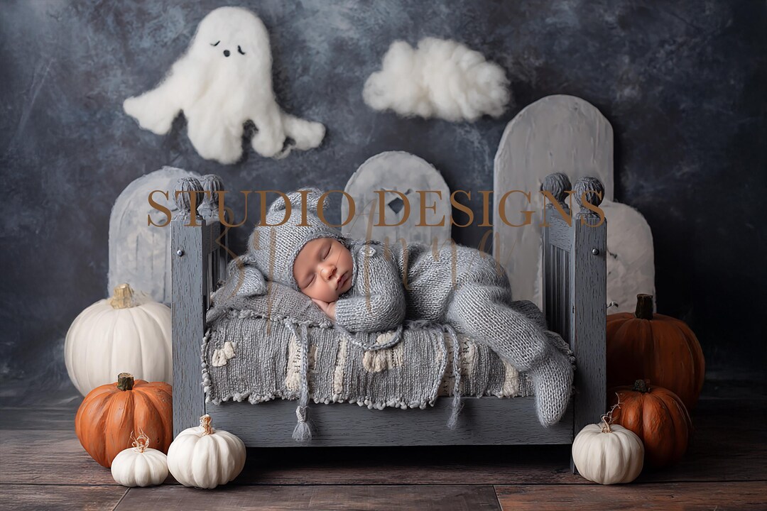 Halloween Digital Backdrop , Ghost Children Digital Composition, Spooky ...
