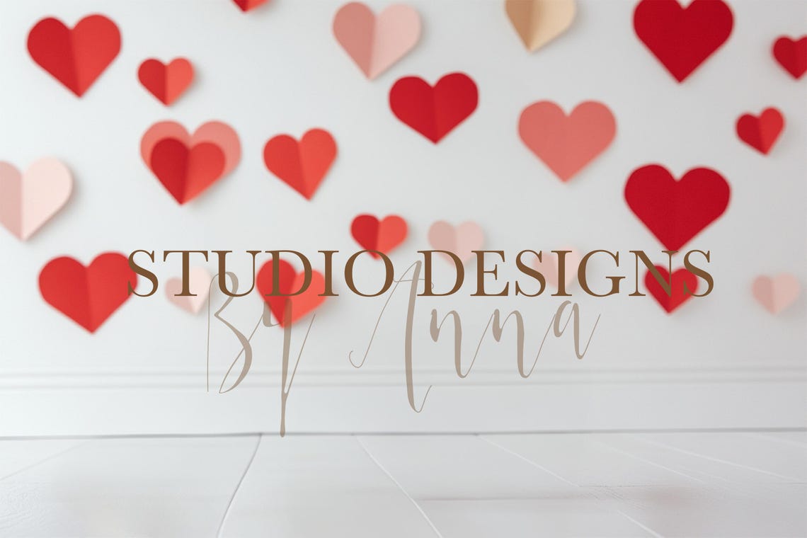 Valentines Day Digital Backdrop Children Composition Hearts Maternity ...