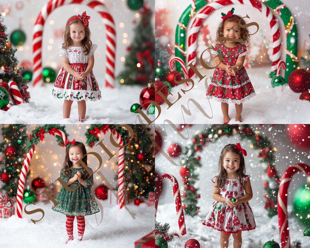 Christmas Bundle 4 Digital Backgrounds Children Digital Prop Xmas ...