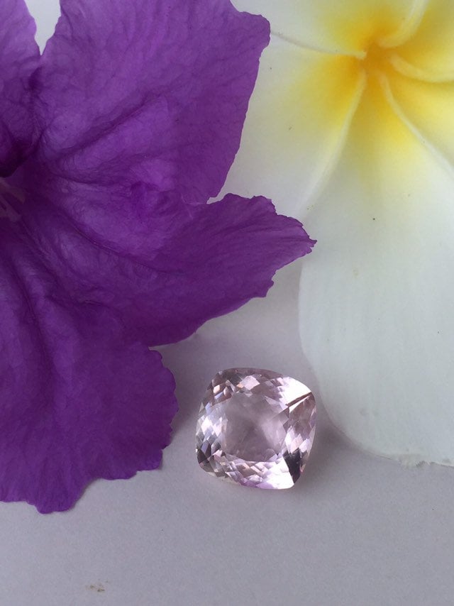 6.20ct Pink Purple Morganite Beryl Cushion Cut- Square 12mm Morganite ...