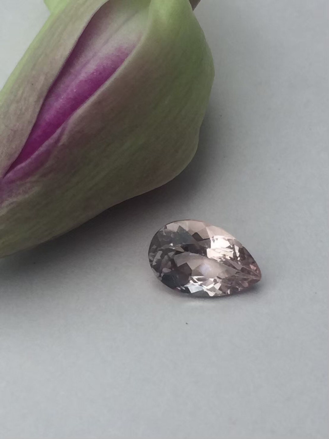 1.43ct Morganite Beryl Teardrop Pear Peach Pink Morganite Genuine ...